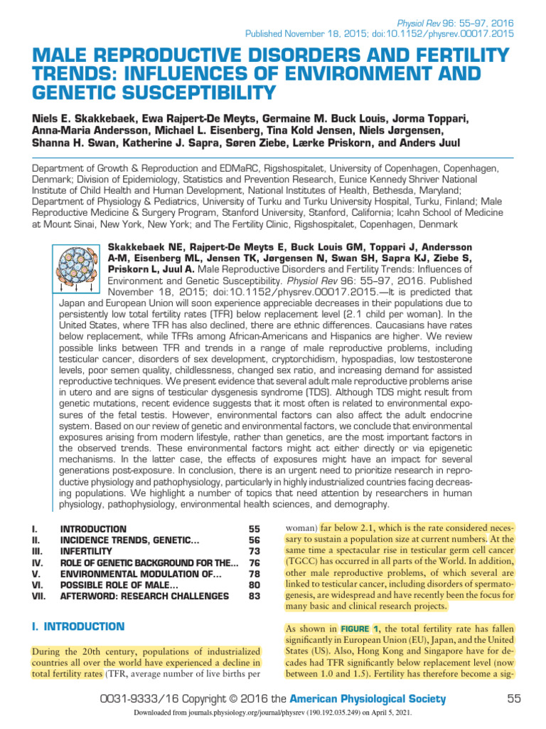 Sakkeback Male Reproductive Disorders and Fertility Trends Influences ...