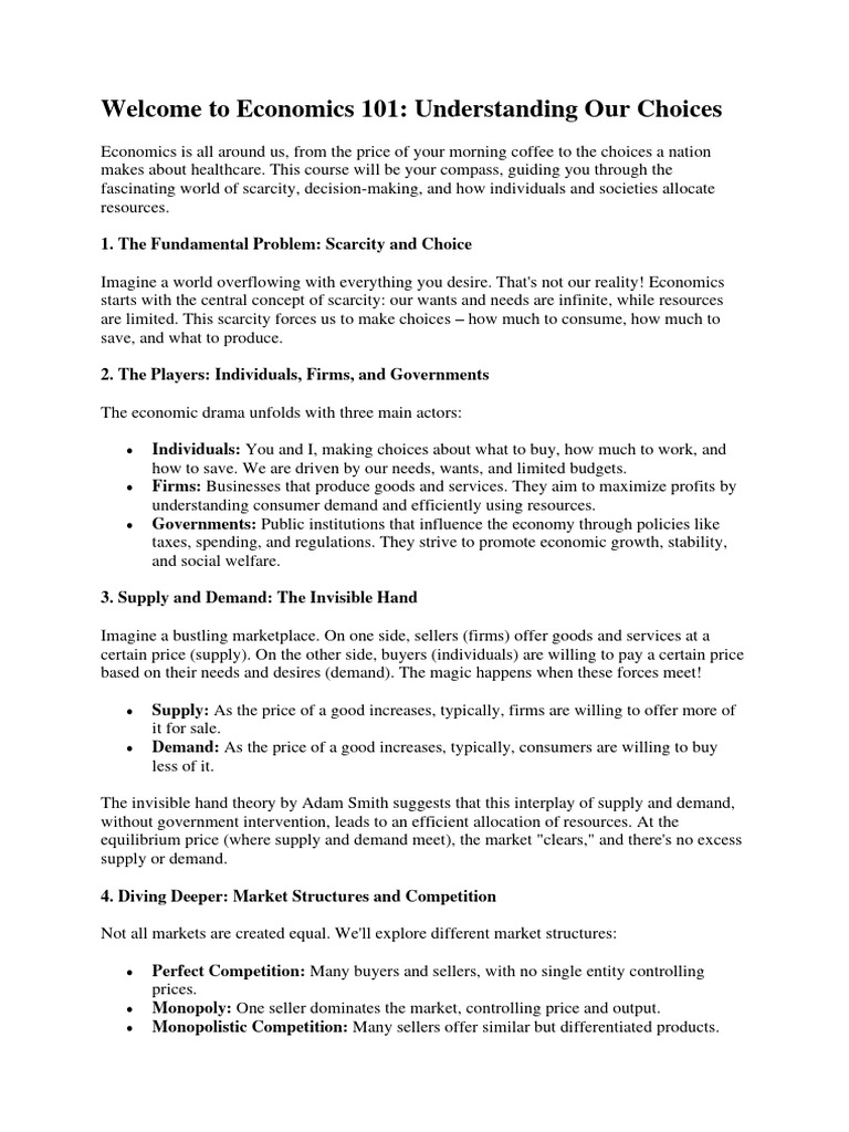 Economy 101 | PDF | Economics | Market (Economics)