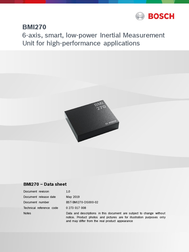 BST Bmi270 Ds000 2 Datasheet | PDF | Inertial Navigation System ...