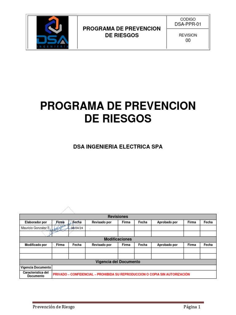 Programa de Prevencion de Riesgo DSA | PDF | Business | Valores