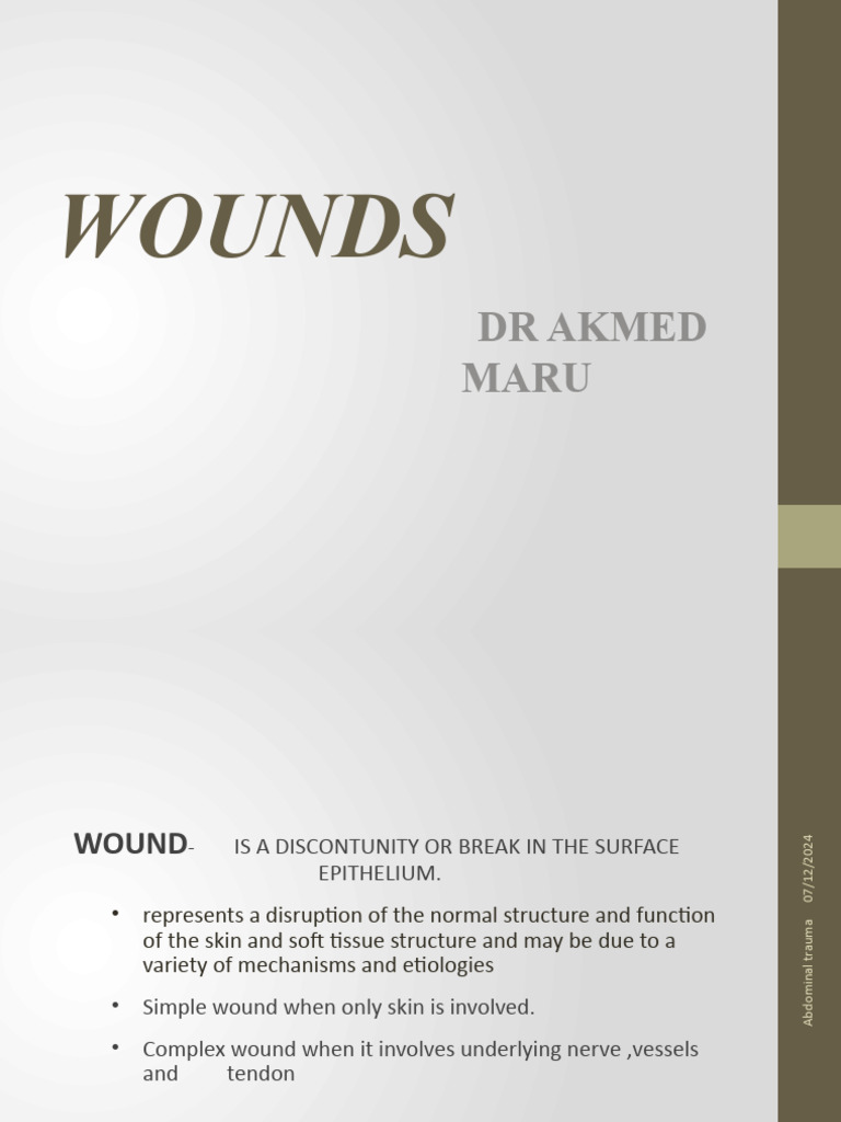WOUND.pptx Final | Download Free PDF | Wound Healing | Wound