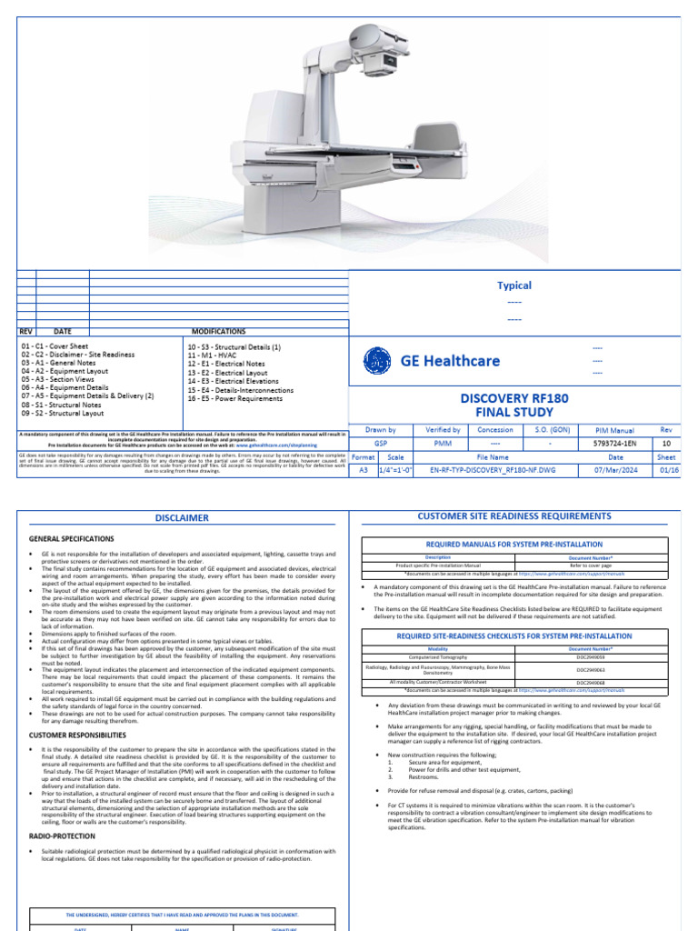 Gehc SP - Discovery RF180 - 2 70F | PDF | Specification (Technical ...
