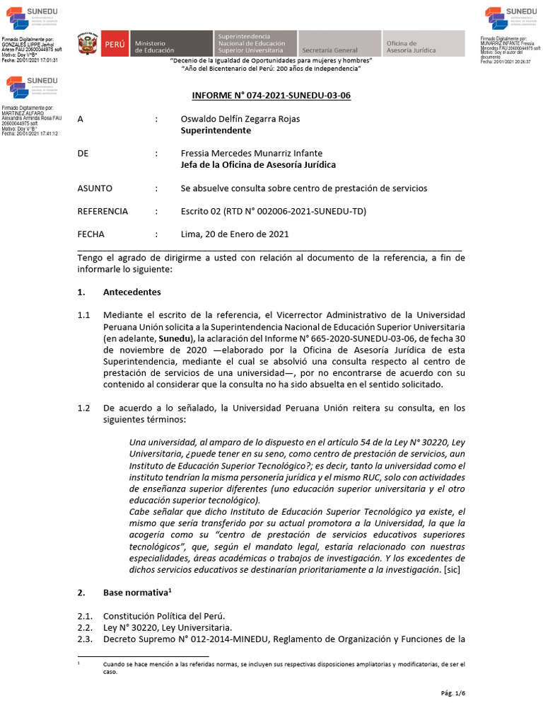 074 2021 Sunedu 03 06 | PDF | Educación más alta | Universidad