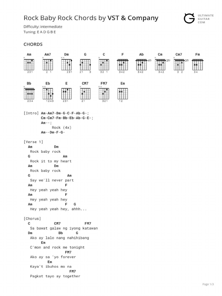 rock baby rock chords | PDF
