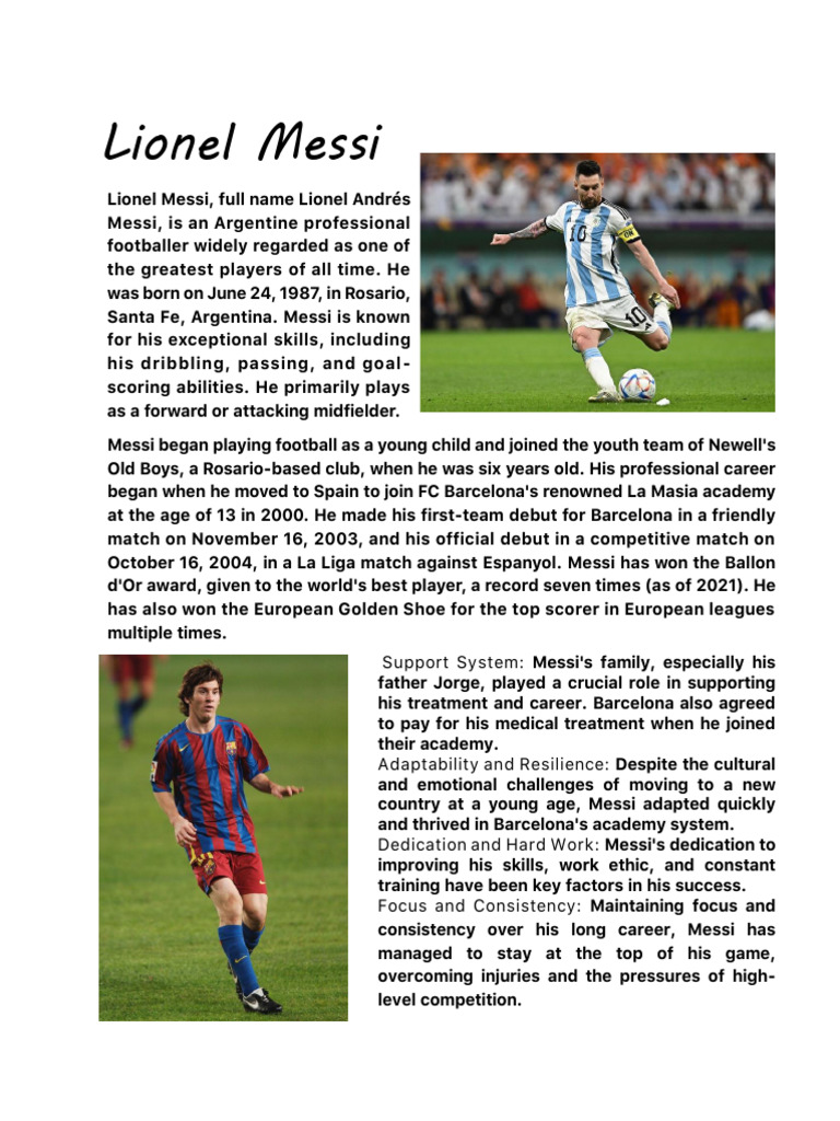 Lionel Messi: Career and Achievements | PDF