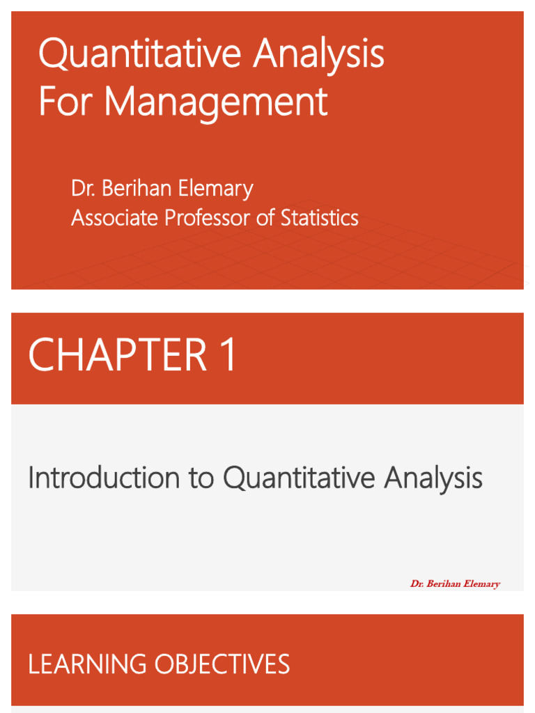 Quantitative Analysis for Managers | PDF | Quantitative Research | Statistics