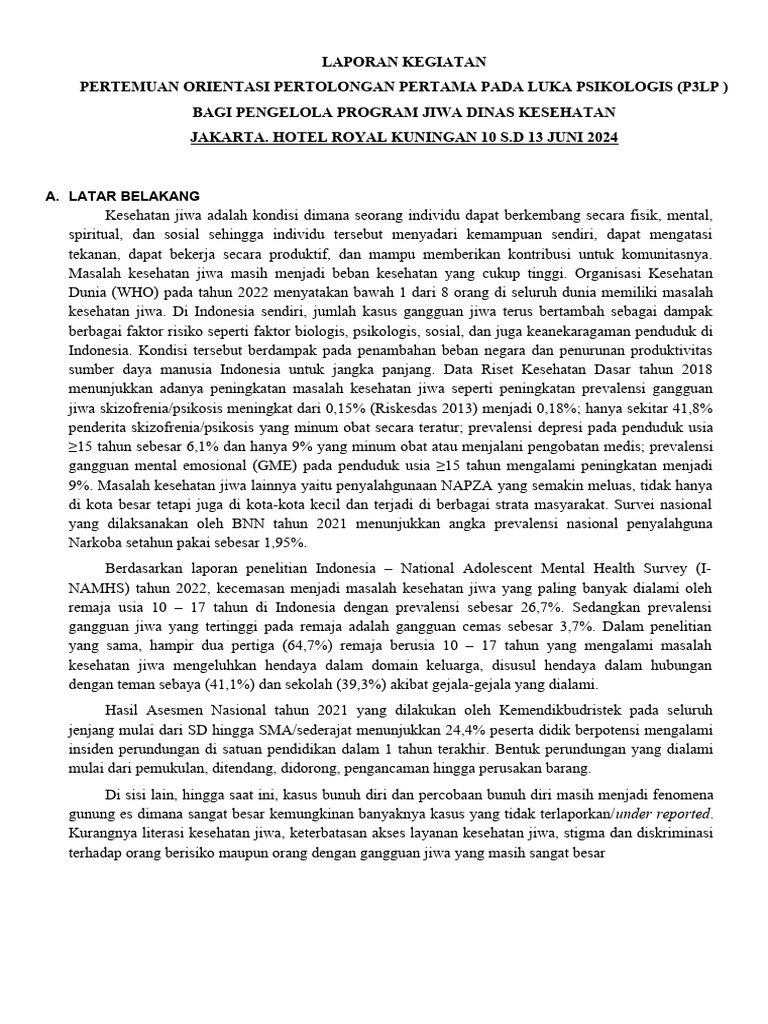 Laporan Mengikuti Kegiatan Orientasi P3LP Oleh Kemistia Eva SST | PDF