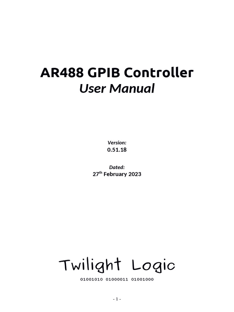 AR488 Manual | PDF | Arduino | Microcontroller