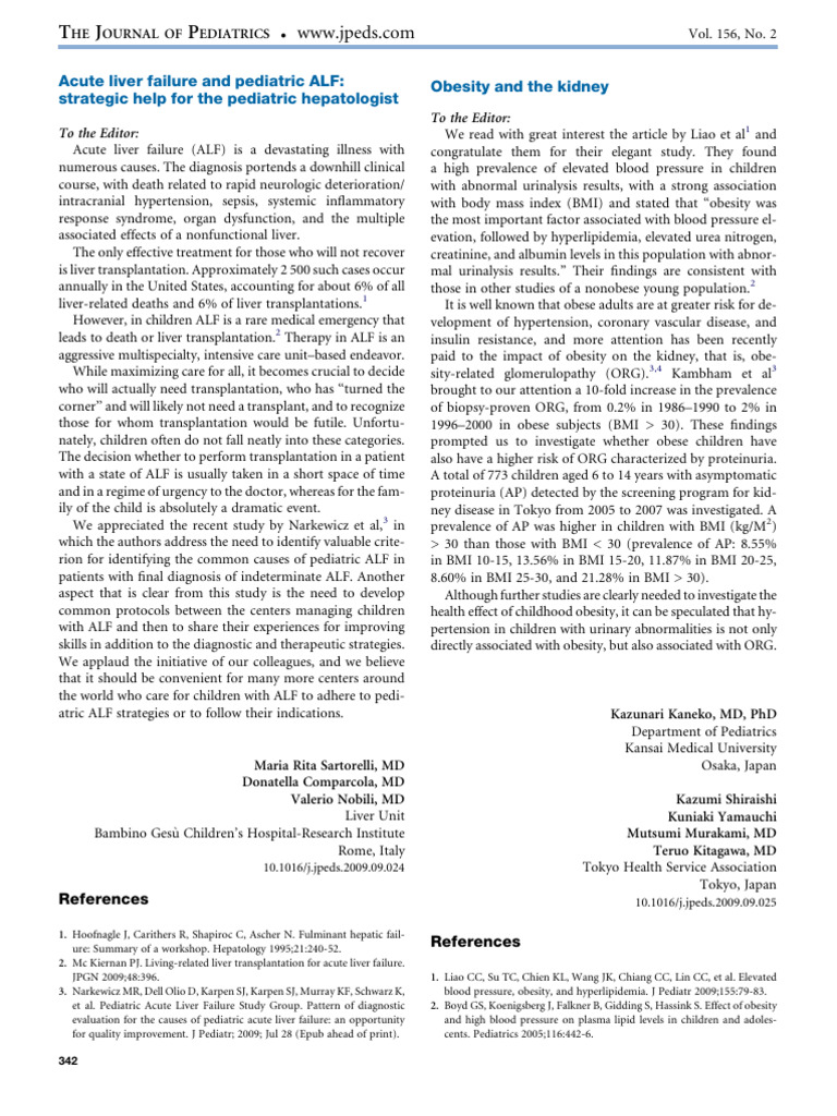 Acute Liver Failure and Pediatric ALF Strategic H | PDF | Hypertension ...