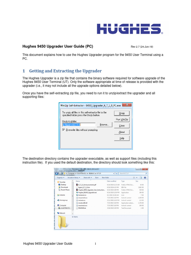 Hughes 9450 Upgrader User Instructions PC v2.7 | PDF | Booting | Ip Address
