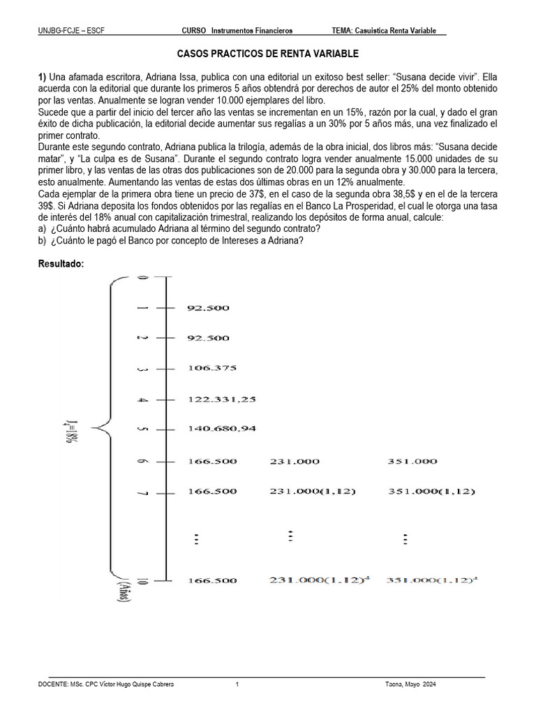 3.1.-Casos Practicos de Renta Variable | PDF | Interés | Economias