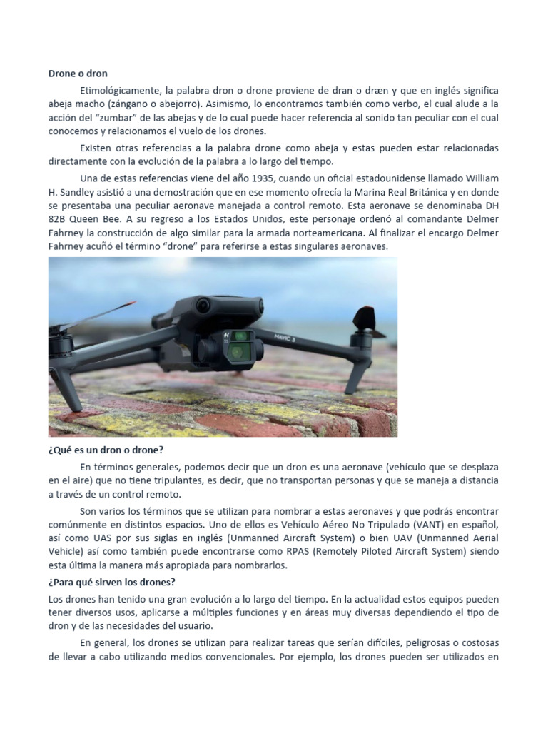 DRON | PDF | Vehículo aéreo no tripulado | Helicóptero