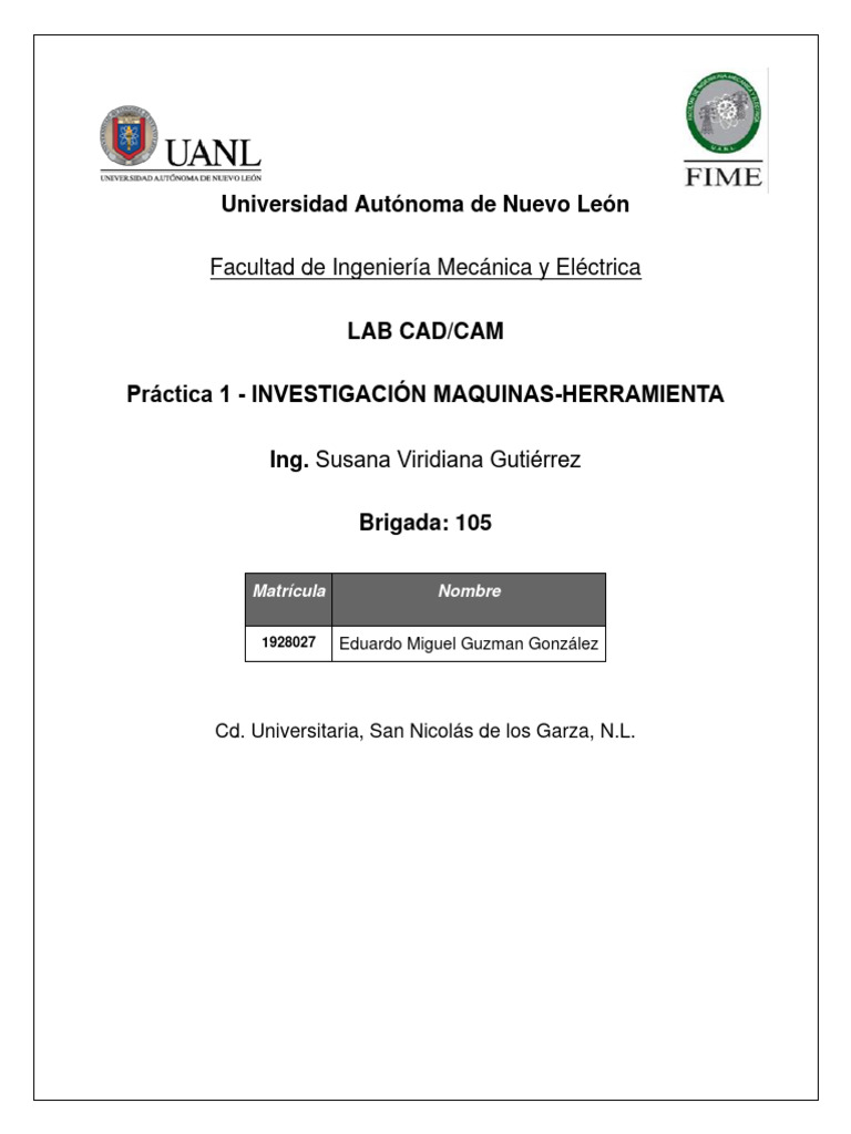 Practica 1 Cad Cam | PDF | Control numerico | Mecanizado