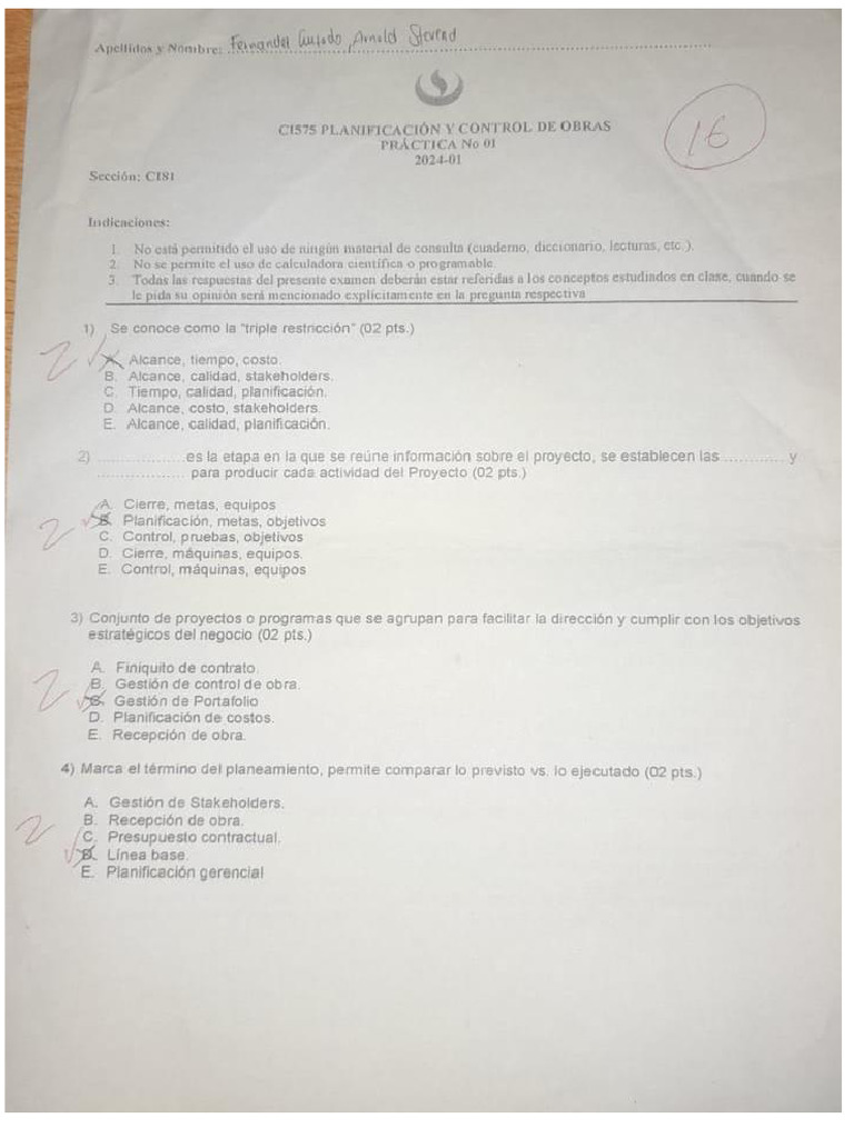 Pc1_planificación y Control de Obras_2024-01 | PDF