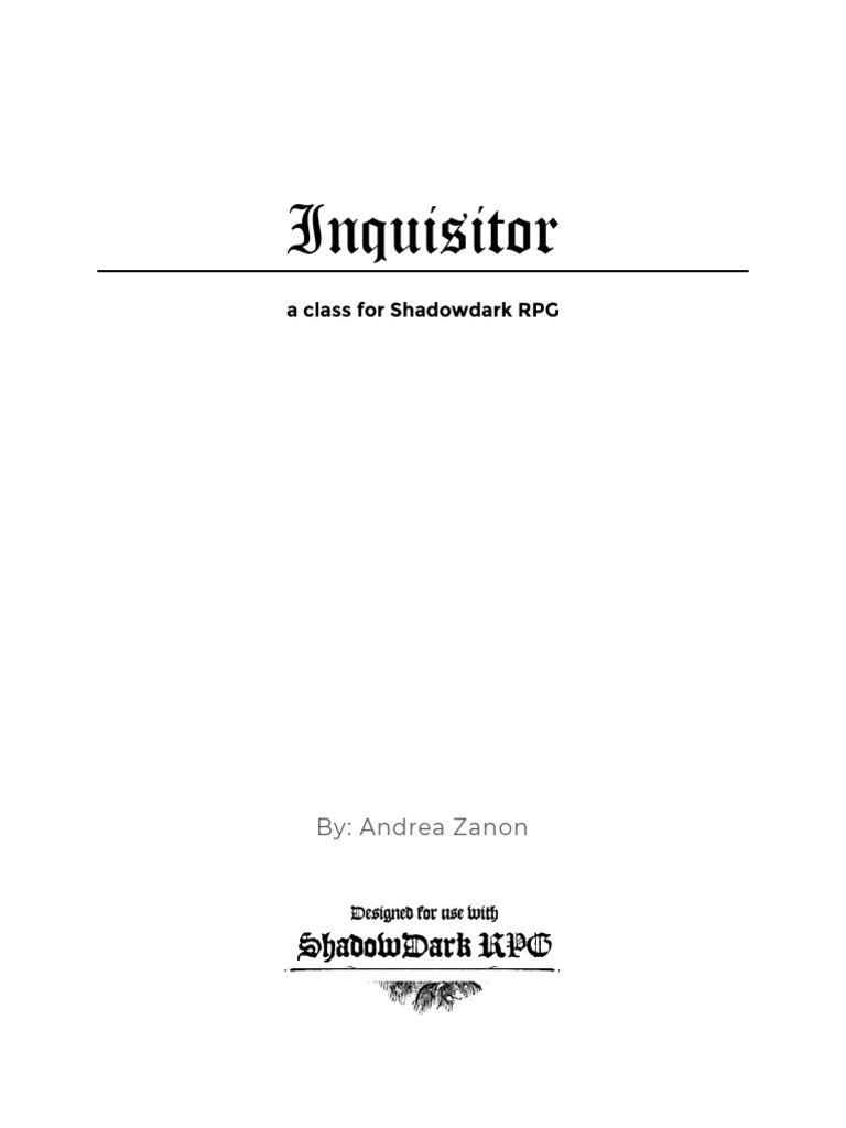 Inquisitor Class For Shadowdark RPG | PDF