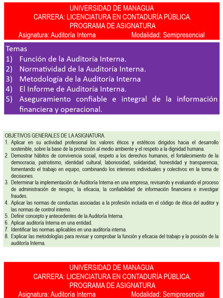 Programa de Auditoría Interna en Contaduría | PDF | Auditoría | Business