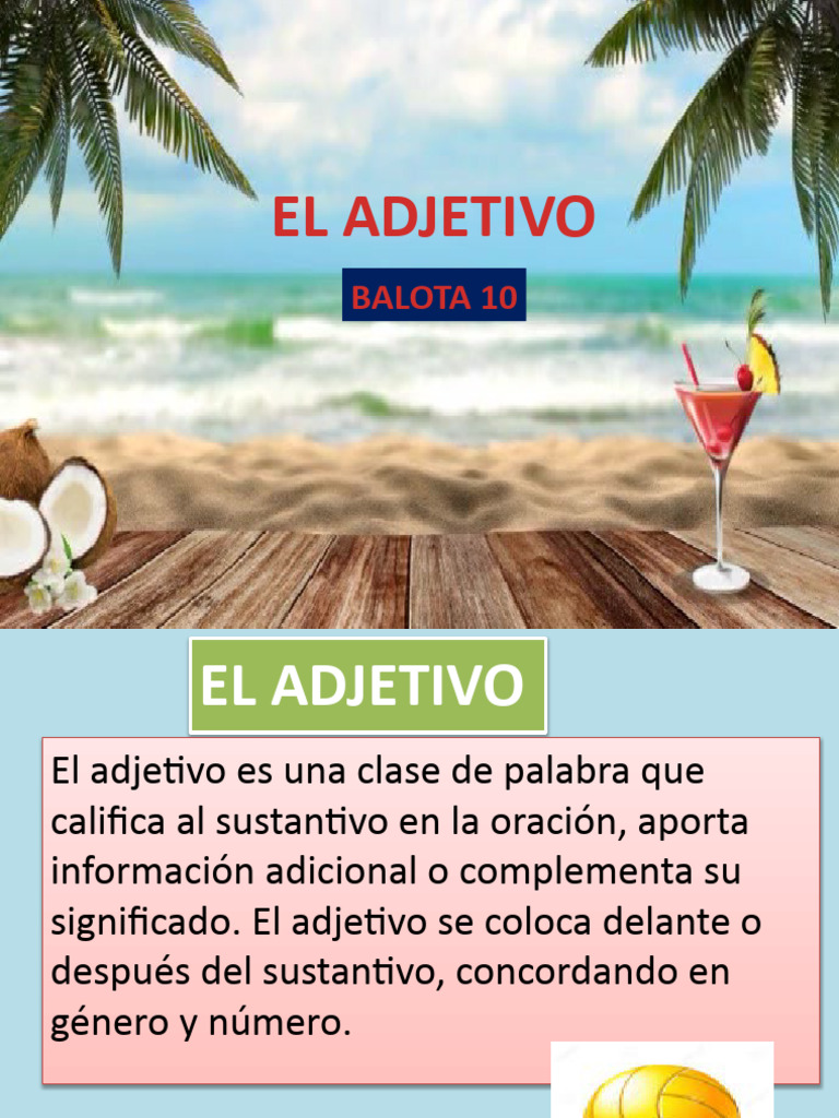 ADJETIVO 2pptx | PDF | Adjetivo | Predicado (Gramática)