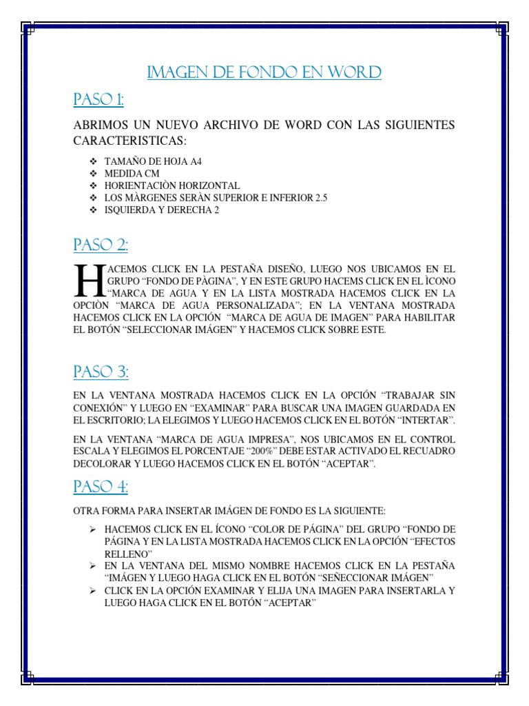 Imagen de Fondo en Word - Tema de Hoy-1erosec. | PDF | Software ...