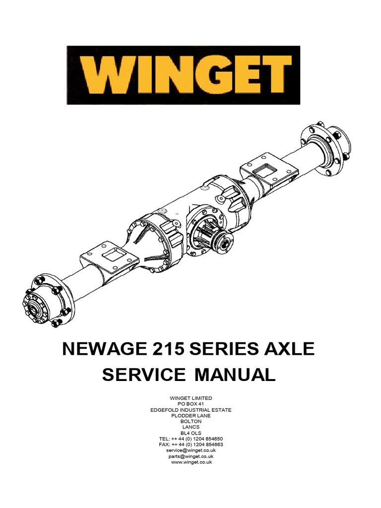 Newage 215 Series Service Manual | PDF | Axle