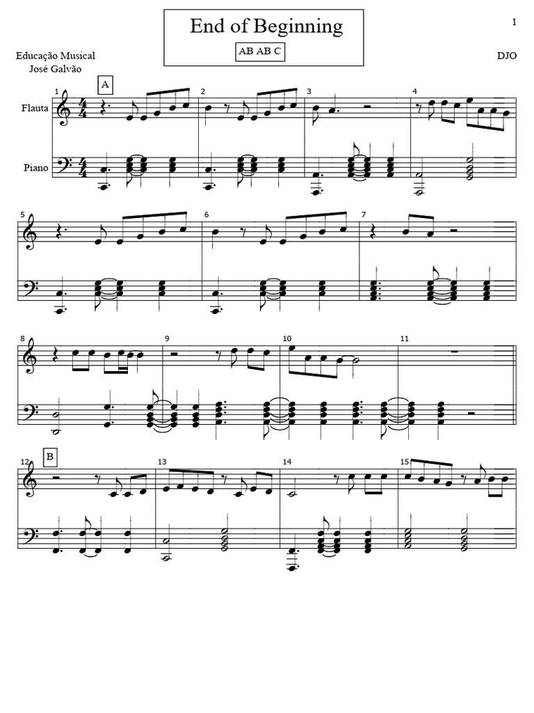 Partitura de "End of Beginning" | PDF | Aberturas (xadrez) | Xadrez