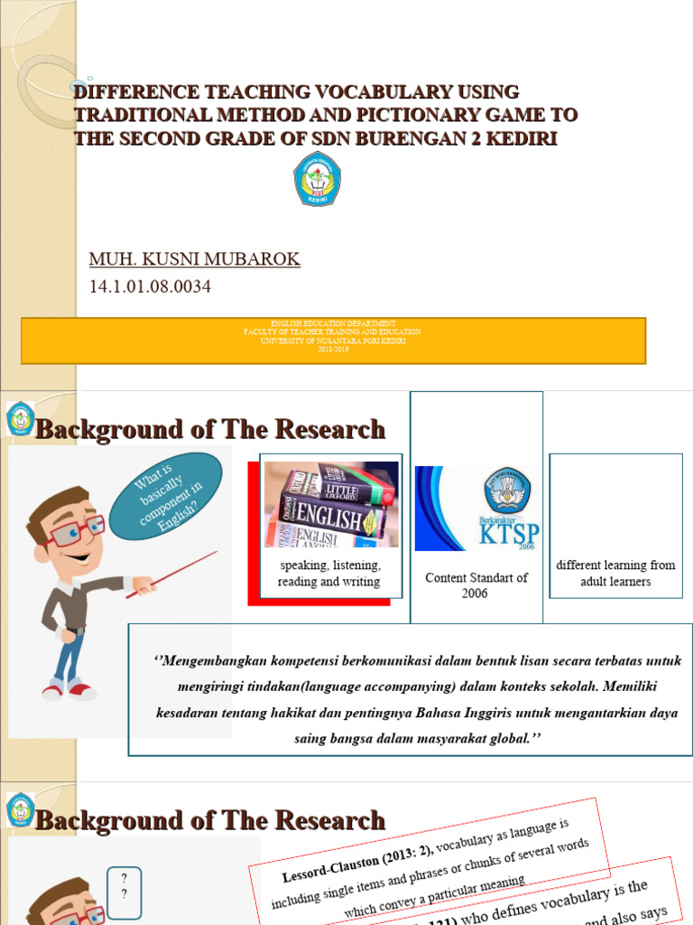 Difference Teaching Vocabulary Using Traditional Method and Pictionary ...