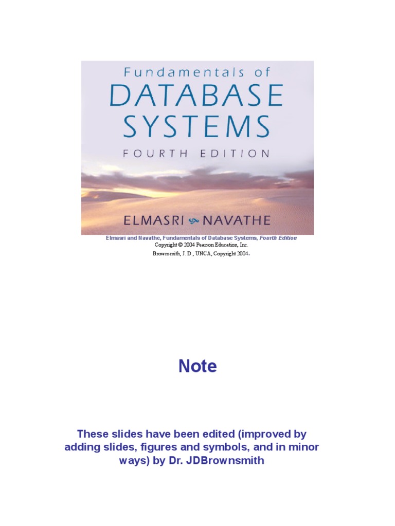 Elmasri and Navathe, Fundamentals of Database Systems, Fourth Edition ...