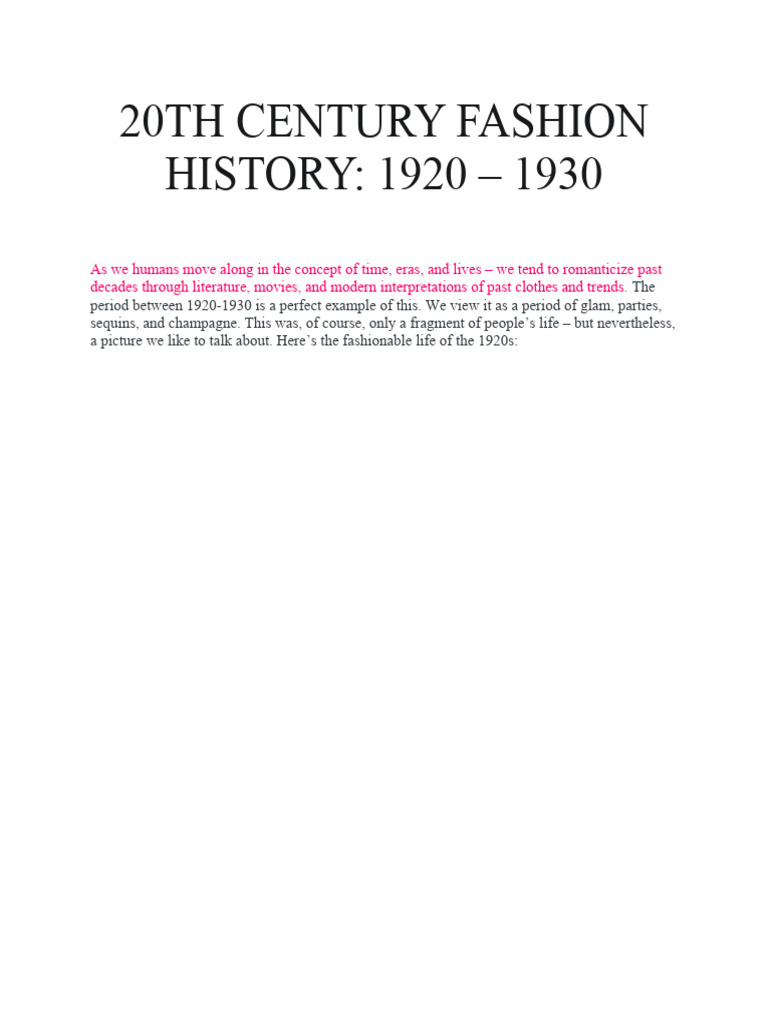1920s Fashion: Glamour and Change | PDF | Dress | Hairstyle