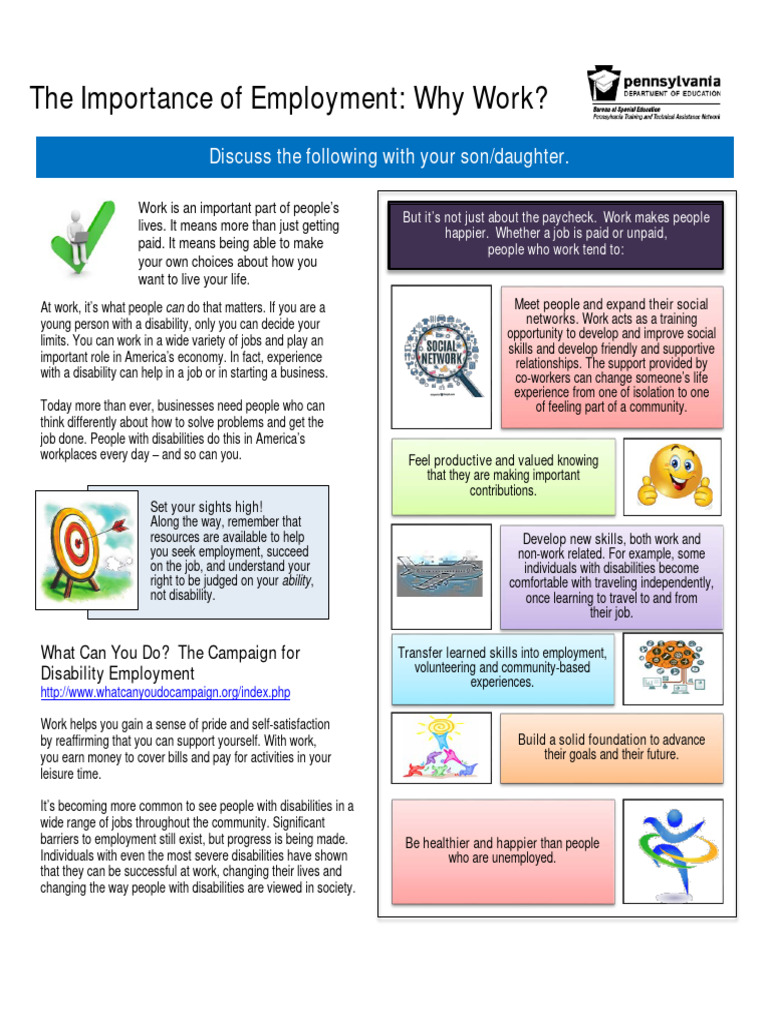 The Importance of Employment Why Work | PDF | Social Security ...