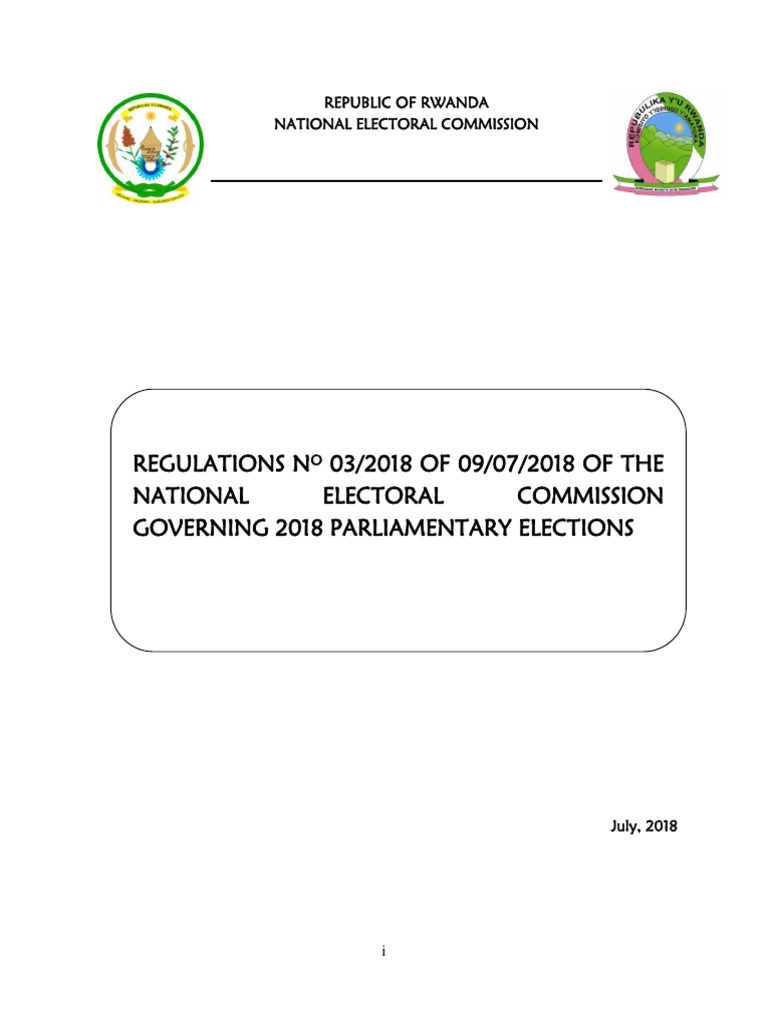 Rwanda 2018 Parliamentary Election Regulations | PDF | Voting | Elections