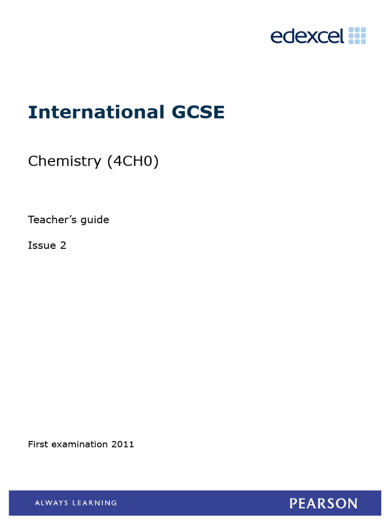 Teacher Guide 2012 IGCSE-Chemistry-TSM-Issue-2 | PDF | Chemical ...