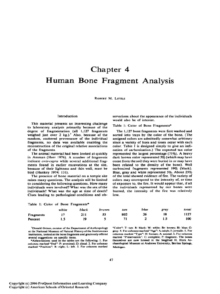 Human Bone Fragment Analysis | PDF