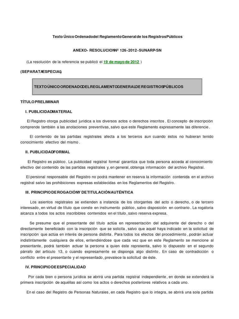 TUO Reglamento General RR - PP | PDF | Arbitraje | Documento de identidad