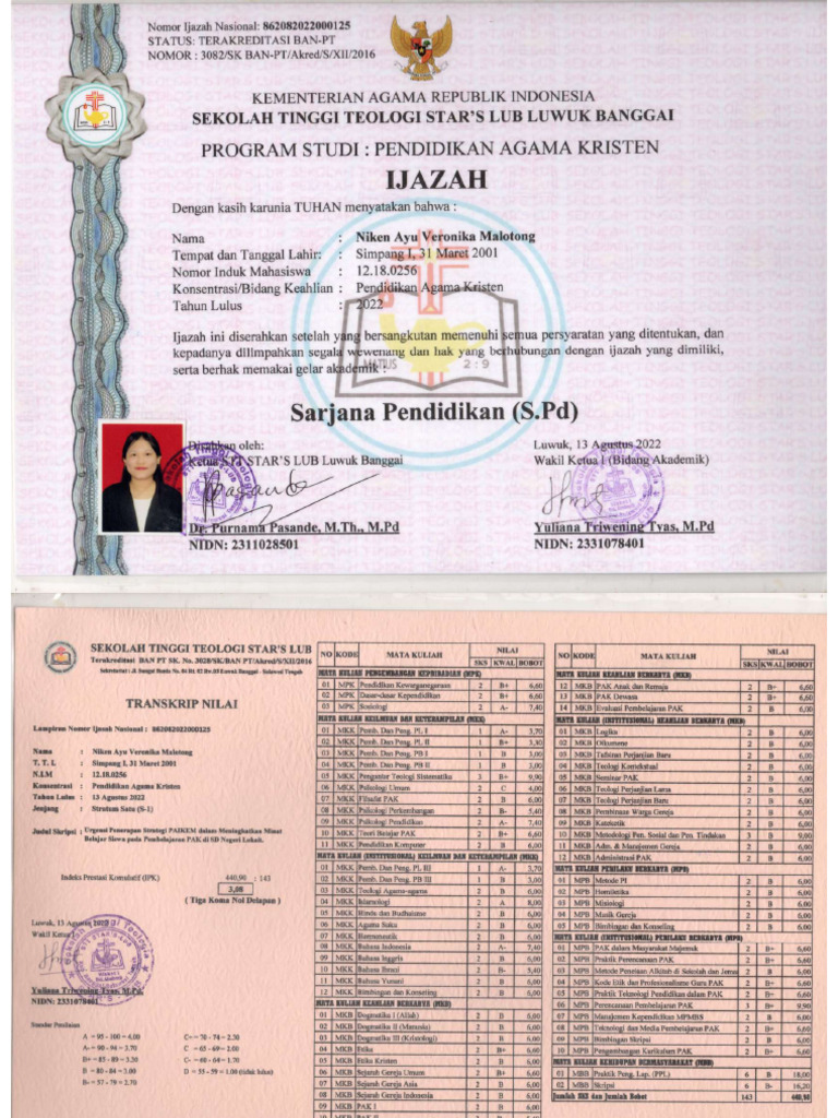 Ijazah S1 Niken | PDF