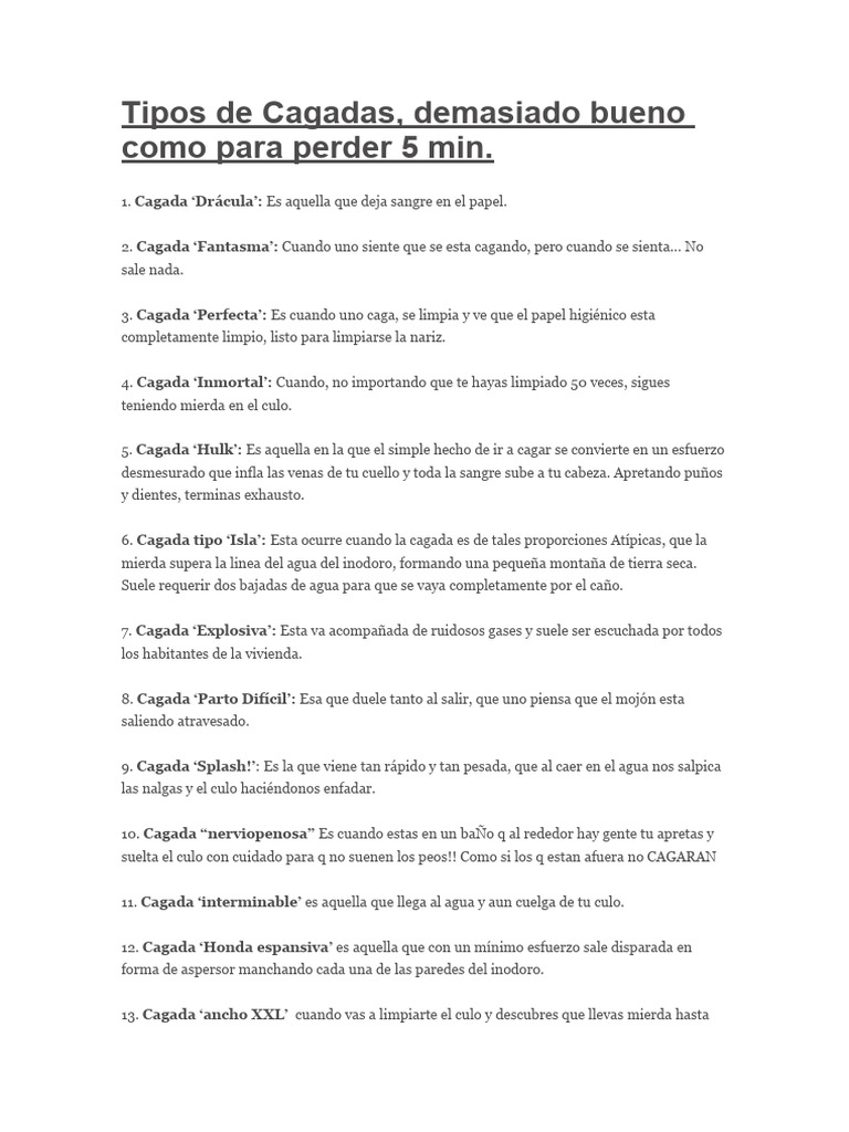 Tipos De Cagadas Pdf
