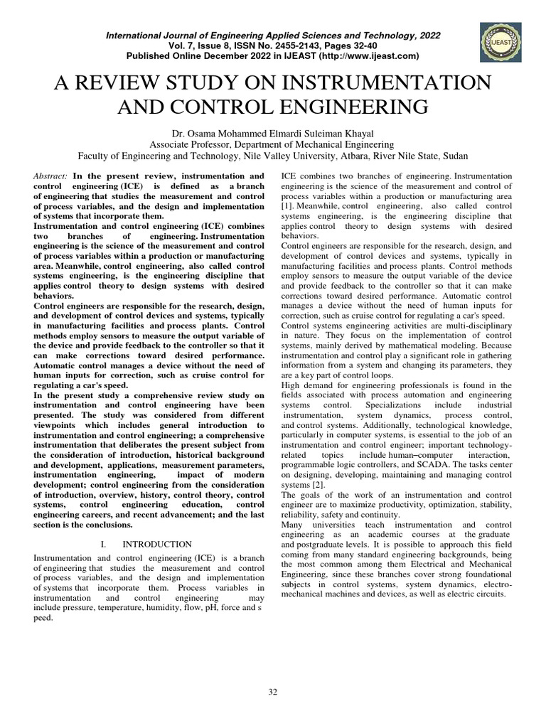 Instrumentaion And Control Engineering Review Pdf Instrumentation