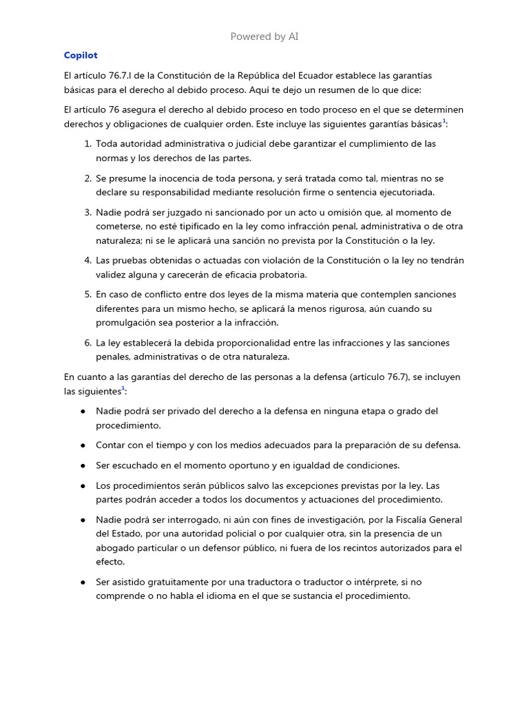 Cuestionario Articulo 76 constitución | PDF | Precedente | Debido al ...