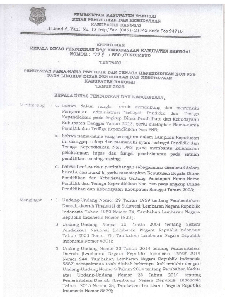 SK Dinas Niken 2023 | PDF