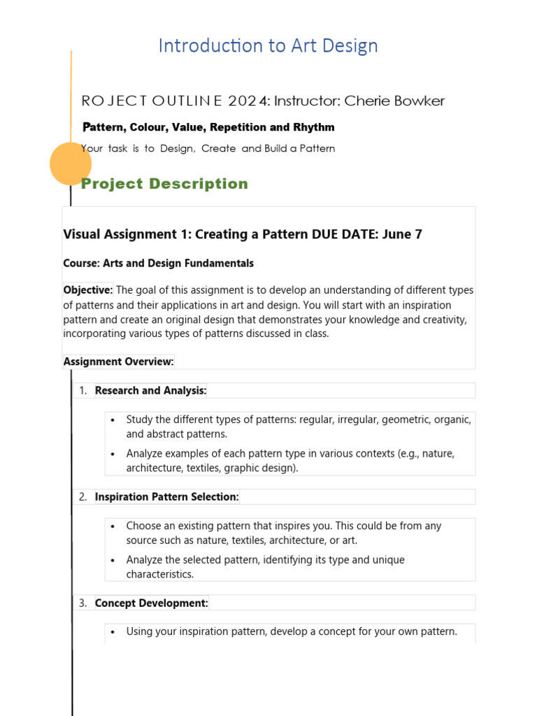 Visual Assignment 1 Arts 1240 Pdf Pattern Design 9762