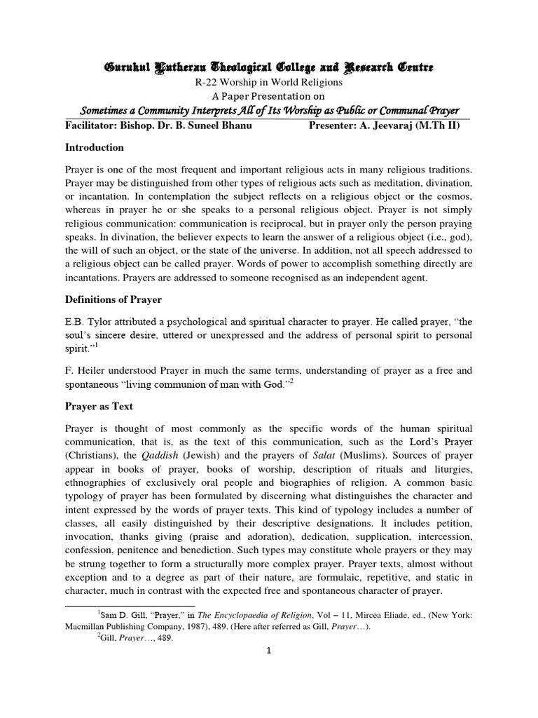 Prayer Pdf Prayer Worship