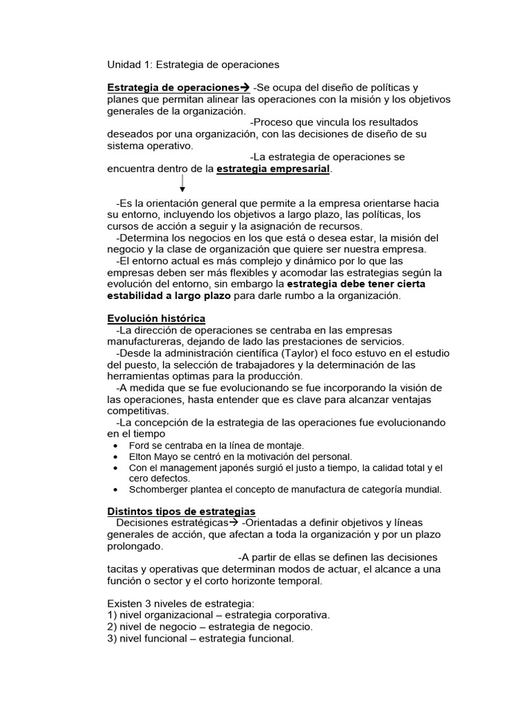 Resumen Administracion de Las Operaciones (Mio) | PDF | Calidad (comercial) | Business