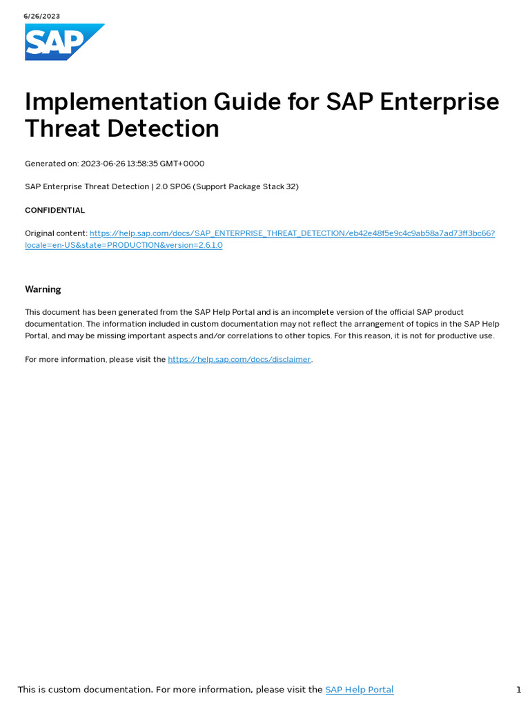 SAP ETD Installation Guide | PDF | Databases | Secure Shell