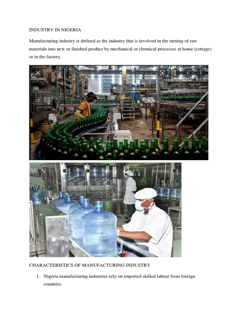 Nigerian Manufacturing Industry Overview | PDF | Goods | Nigeria