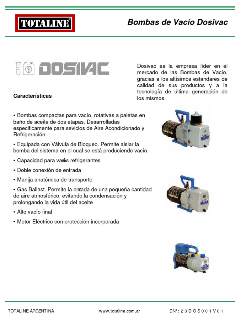 Bombas de Vacio Dosivac | PDF | Naturaleza | Gases