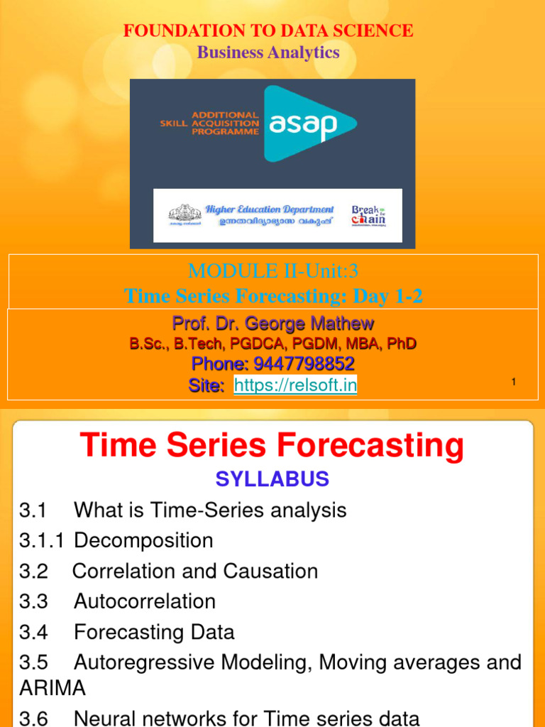 01 ASAP GM TimeSeriesForcasting - Day1 - 2 - Introduction | PDF | Time ...