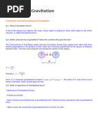 Class 9 Gravitation Revision Questions | PDF | Force | Gravity