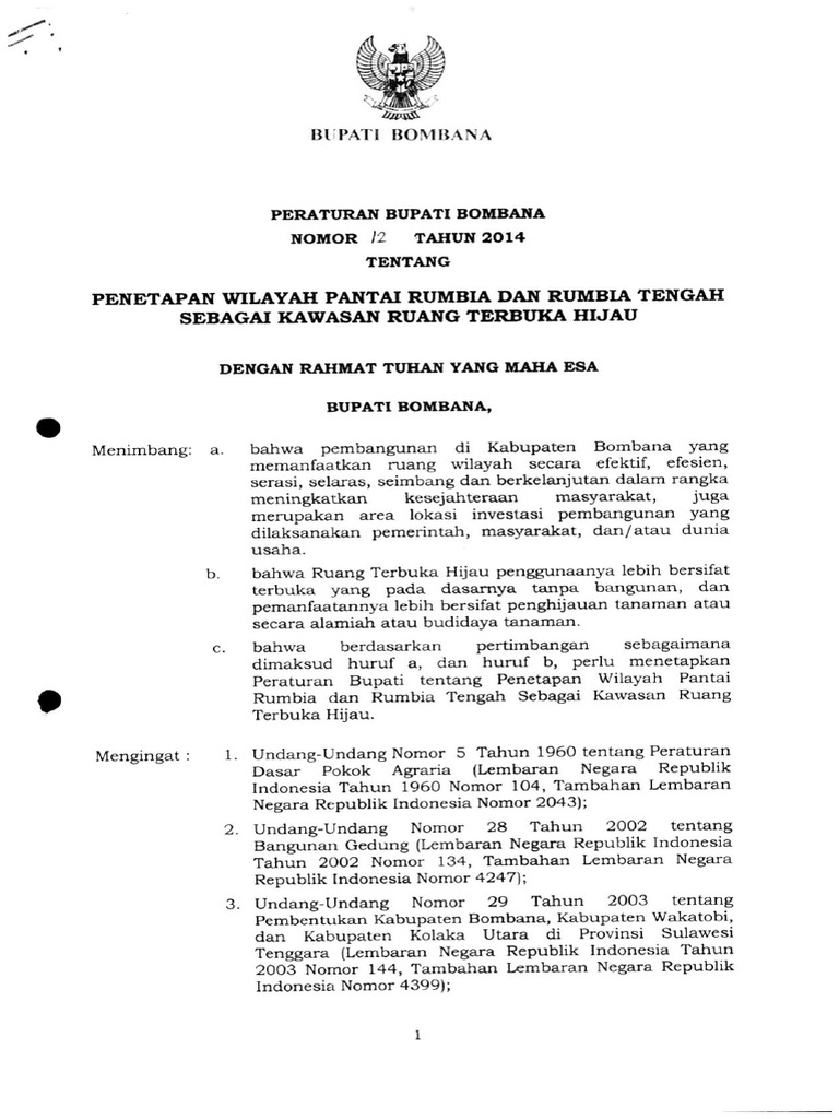 Perbup No 12 Tahun 2014 | PDF