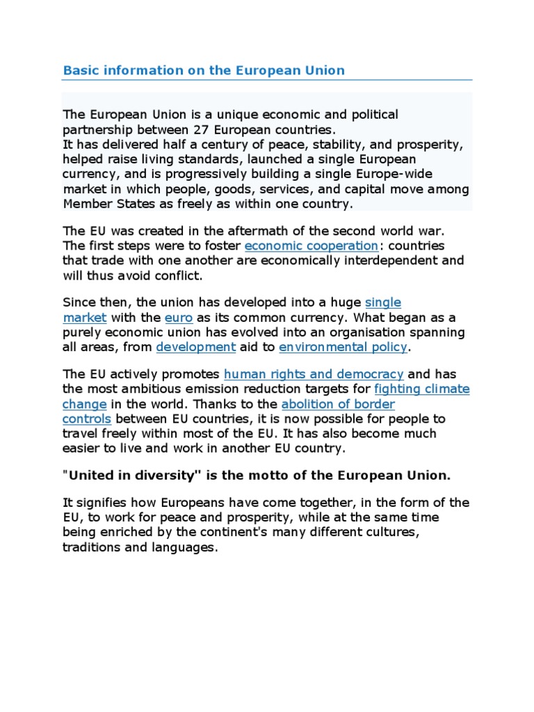 European Union | PDF | European Union | Member State Of The European Union