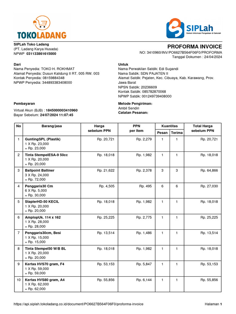 Proforma Invoice Po6627b564f06f0 | PDF