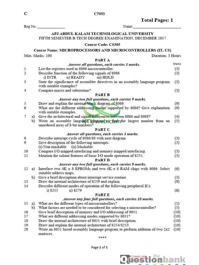 CS305. S5 Dec 17 Regular | PDF | Central Processing Unit | Computer Science