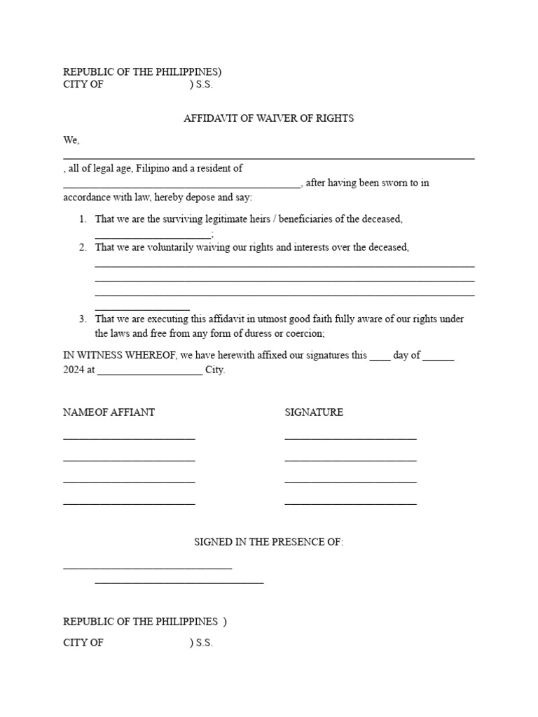 Waiver of Rights | PDF